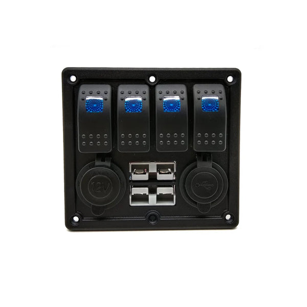 12V 4WAY ROCKER SWITCH PANEL | 50AMP DUAL ANDERSON | USB INPUT ...