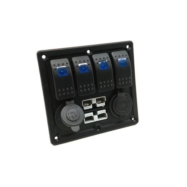 12V 4WAY ROCKER SWITCH PANEL | 50AMP DUAL ANDERSON | USB INPUT ...