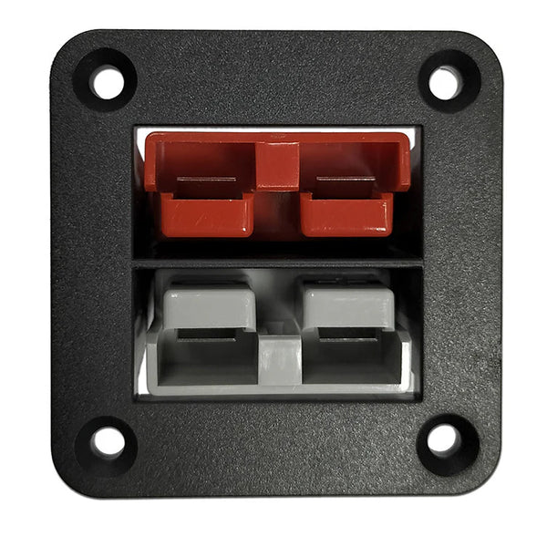 DUAL 50A ANDERSON FLUSH MOUNT 2 HOLE PANEL | RED GREY 50A CONNECTOR ...