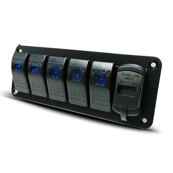 6 GANG | DUAL USB | ROCKER SWITCH CONTROL PANEL – Rockarmor Northern NSW