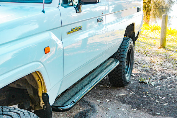 78 Series Landcruiser 2007 onwards Rockarmor Steel Side Step Rockslide ...