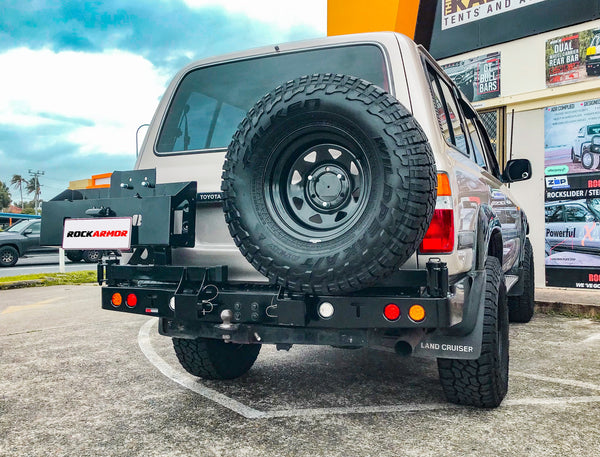 80 Series Rear Bar Wheel Carrier - Rockarmor 4x4 – Rockarmor Northern NSW