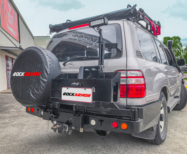 100 Series Rear Bar wheel Carrier by Rockarmor – Rockarmor Northern NSW